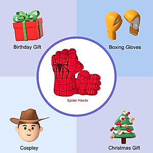 NefsAm Superhero Hands Boxing Gloves Smash Fists Soft Plush Toys Superhero Gloves Cosplay for Kids Christmas Halloween Birthday Gift(1 Pair)