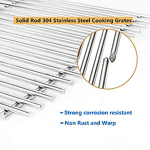 DcYourHome 7528 Cooking Grates for Weber Genesis E and S Series 300 E310 E320 S310 S320 Gas Grills, 304 Stainless Steel Grid 2 Pack for Pit Boss PB700 Series Grates 19.5 x 12.9 x 0.6