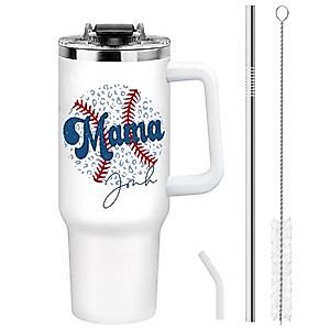 Personalized Baseball Mama Tumbler 40oz, Baseball Mom Gift Ideas, Baseballs Coffee Travel Mug, Mother's Day Gift, New Moms Gifts, Birthday gifts for women, Christmas