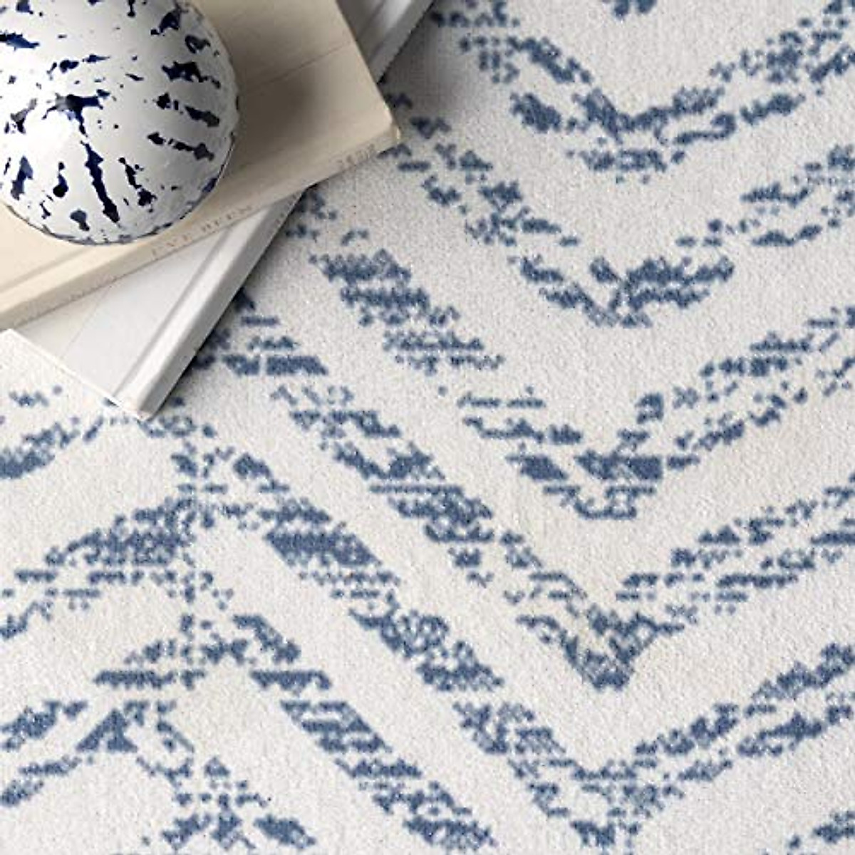 nuLOOM Rosanne Machine Washable Geometric Area Rug, 5' x 8', Blue