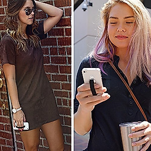LOVEHANDLE Universal Phone Grip for Most Smartphones, Mini Tablets and Cases, Boho Silver-Rose-Gold Design Elastic Strap with Matching Base - (Boho 3-Pack Combo)