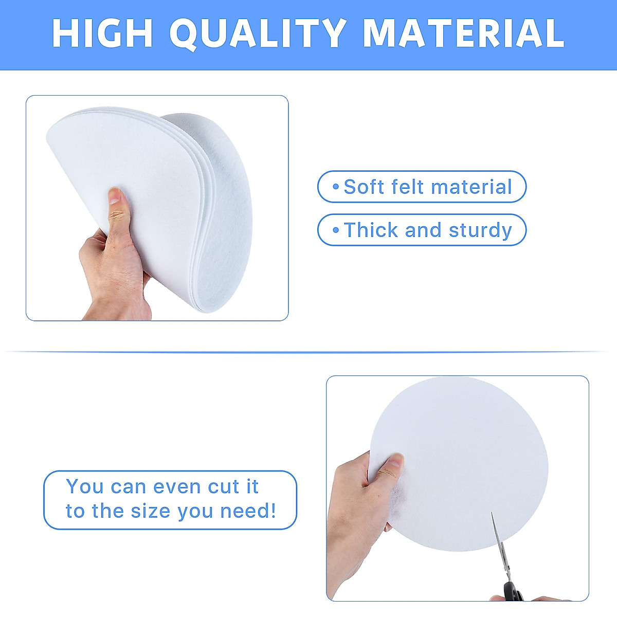 Aemygo 100 Pack Thick Felt Plate Dividers 3 Sizes China Dish Separators Protectors Soft Felt Plate Protectors for Protecting and Stacking Cookware Porcelain Glass Bowls Ceramics(5in, 7.5in, 10.5in)