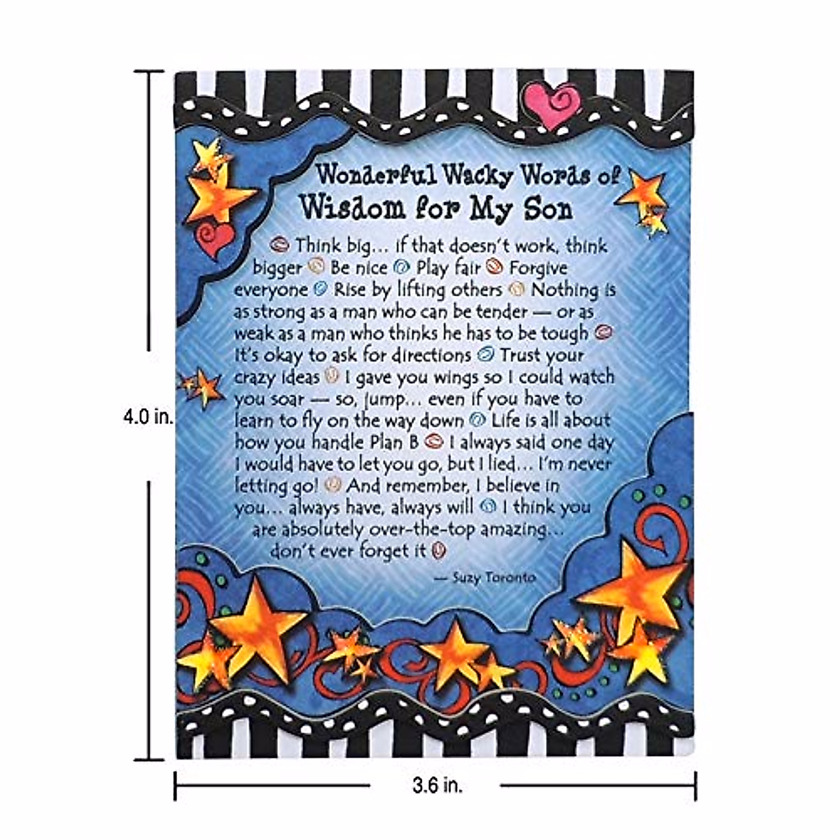Blue Mountain Arts Son Magnet with Easel Back—Birthday, Holiday, Graduation, or "I Love You" Gift by Suzy Toronto, 4.9 x 3.6 Inches (Wonderful Wacky Words of Wisdom for My Son)