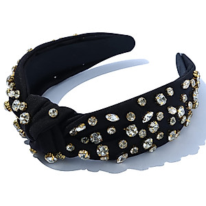 FEDANS Women Knotted Jeweled Headband Crystal Embellished Mixed Top Hairband ladies Twist Nylon Hair accessories for Girls