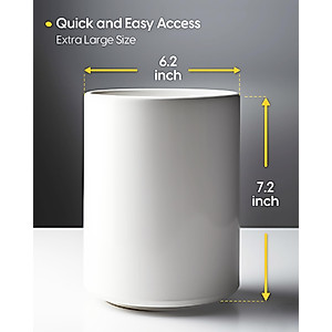 Extra Large Utensil Holder for Kitchen Counter - Ceramic Countertop Utensil Holder for Kitchen Utensils | Kitchen Utensils Holder for Countertop | Includes Microfiber Towel (Utensils Not Included)