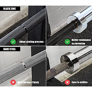 AMGYM Bumper Plates Set with 7-Foot 1200 LB Capacity Olympic Barbell, Black Rubber Weight Plates with Steel Insert, Weight Bar with Zinc Plating for Weightlifting Powerlifting (160LB + Bar)