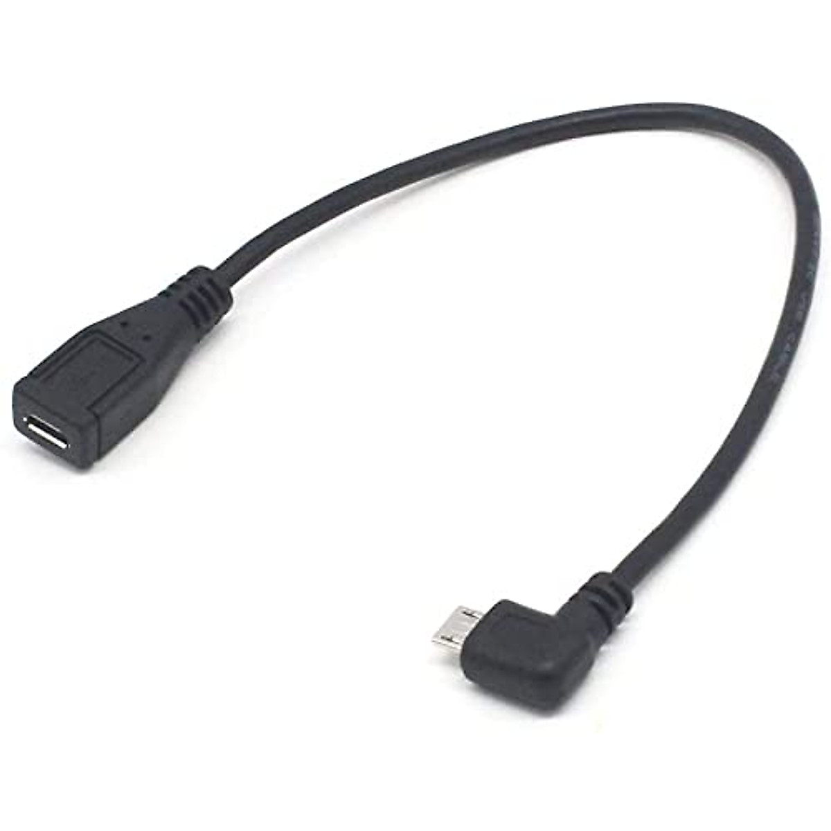 Micro USB Left Angle,Micro USB Extension Cable, 90 Degree Micro-B Male to Female Extension Cable, Data Transferring Cable Suitable for Samsung, HTC, Huawefti, Driving Recorder,Sony and More （2 pack）