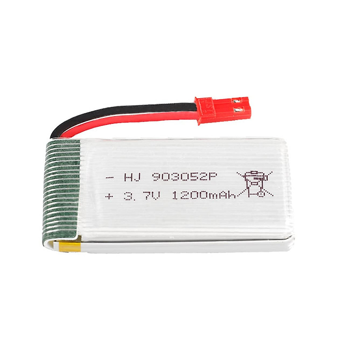 2 Pcs 3.7V 1200mAh 25C 903052 Rechargeable Lipo Battery with USB Charger for HQ898B H11D H11C RC Quadcopter Drone Spare Parts