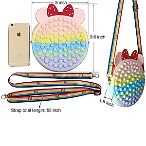 Pop Purse It Crossbody Girl, Lady Handbag, Large Pop Shoulder Purse for Kids(Cylinder Blue)