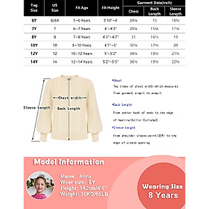 GRACE KARIN Sweater for Teen Girls 12-14 Crew Neck Pullover Apricot Sweaters Fall Winter