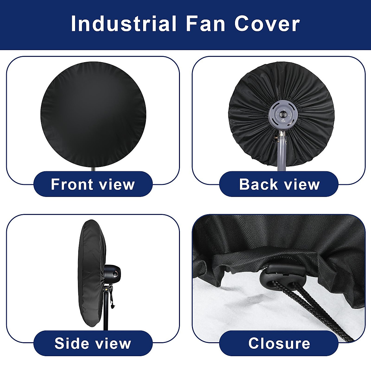 Industrial Fan Cover, Outdoor Fan Cover, Heavy Duty Waterproof & Dustproof Fan Cover for 16-20" Stand Pedestal Fan, Wall Mount Fan and Outdoor/Patios Use Fans, Suitable for Indoor Outdoor