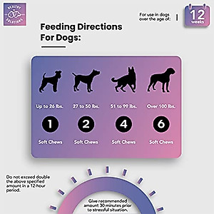 Calming Chews for Dogs - 60 Dog Calming Treats for Anxiety, Stress Relief Aid, Storms, Grooming, Fireworks, Separation, Travel, & Motion Sickness - Made in USA