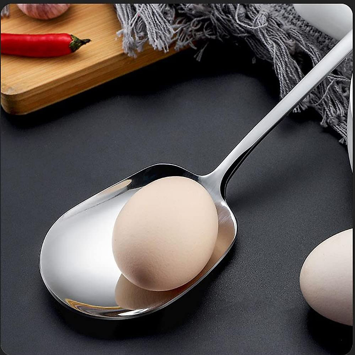 SIAIQIANG X-Large Serving Spoons Set,Foodgrade 18/8 Stainless Steel Serving Spoons,9.8 Inch Large Serving Utensils of Spoons Set,Serving for Salads Pasta Platters Mashed Potatoes Buffets Etc (2 pc)