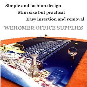 Liphontcta FITULABO Rose Gold Push Pins Thumb Tacks, Transparent Plastic Round Head Map Tacks for Hanging Pictures, Posters, Documents, Wall Maps On Walls and Bulletin Boards (100)