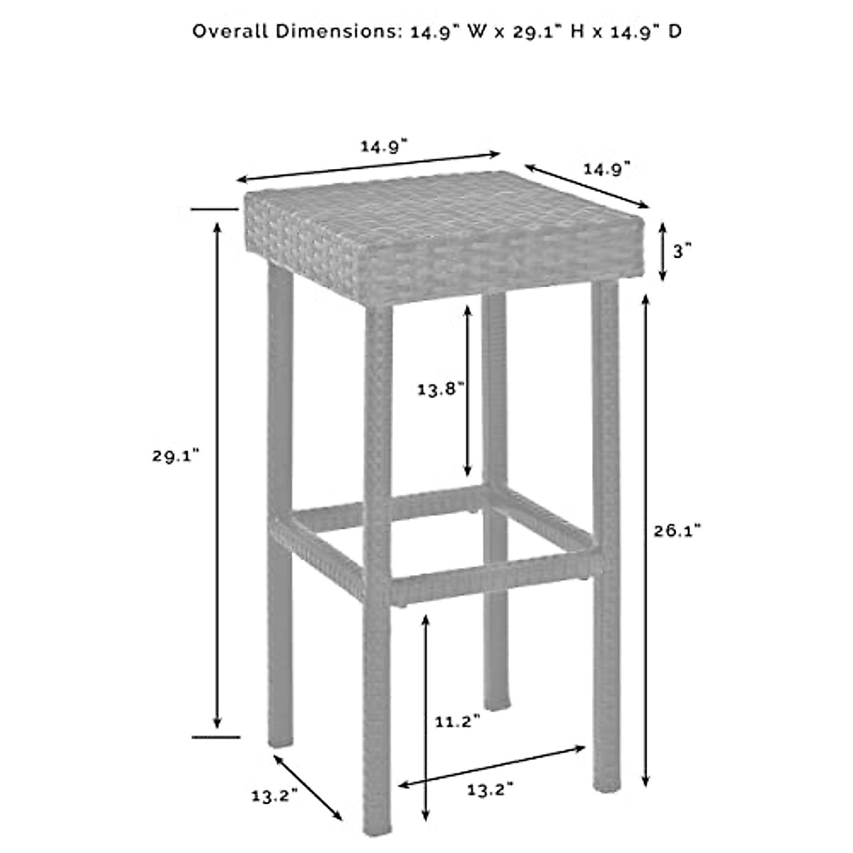 Crosley Furniture Palm Harbor Outdoor Wicker 29-inch Bar Stools - Brown (Set of 2)