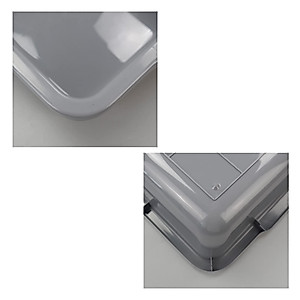 Callyne 4-Pack 32 L Plastic Commercial Bus Box, Large Bus Tubs, Gray
