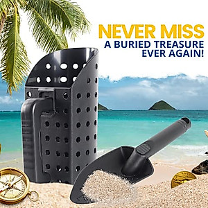 VIKOS Products Detector Accessories - Sand Scoop and Trowel for Detecting and Beachcombing - Made of Heavy-Duty Plastic - Lightweight and Portable Sand Scoop & Shovel for All Ages