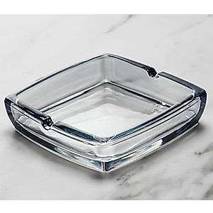 Ashtray 1 Pack Transparent Square Glass Ashtray Crystal Glass Ashtray Home Desktop Ashtray Indoor Outdoor Office Desktop Decoration Ashtray Ash Tray