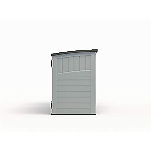 Suncast Horizontal Outdoor Storage Shed for Backyards and Patios 34 Cubic Feet Capacity for Garbage Cans, Tools and Garden Accessories, No Size, Vanilla