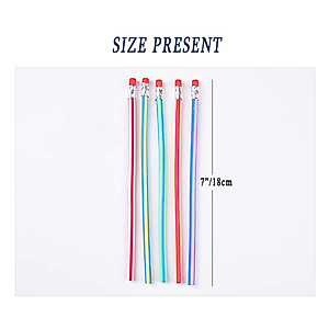 Flexible Bendy Pencil, 35 PCS Flexible Soft Pencil Colorful Stripe Soft Pencils with Eraser as Gift for Students or Children