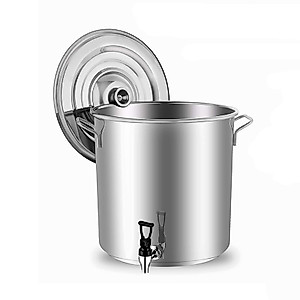 Stock Pot With Spigot - Large Stock Pot With Lid, Stockpot Large Stock Pot, Food Grade 304 Thick Stainless Steel Soup Bucket（with Faucet) Suitable, for All Stove