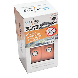 Onefeng Sports Lockable Tie Down Strap with 3 Stainless Steel Cables 'No Scratch' Silicone Buckle to Prevent Anyone from Taking Your Surfboards, Paddle Boards 2 Pack