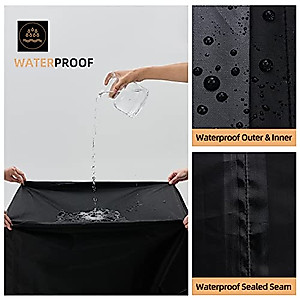 Grill Cover for Blackstone 22 inch 17 inch Griddle with Hood and Stand, NOELIFE Waterproof Griddle Cover Windproof and UV Resistant Outdoor BBQ Grilling Cover with Bonus Storage Bag (Cover Only)