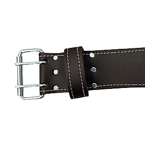 McGuire-Nicholas Men's Standard 2 3/4" inch Oil Tanned Leather Tool Work Belt for 29"-46" Waist, Dark Brown, 3"