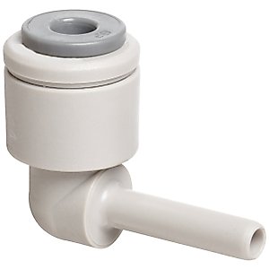 John Guest Acetal Copolymer Tube Fitting, Plug-In 90 Degree Elbow, 3/8" Tube OD x 3/8" Stem OD (Pack of 10)