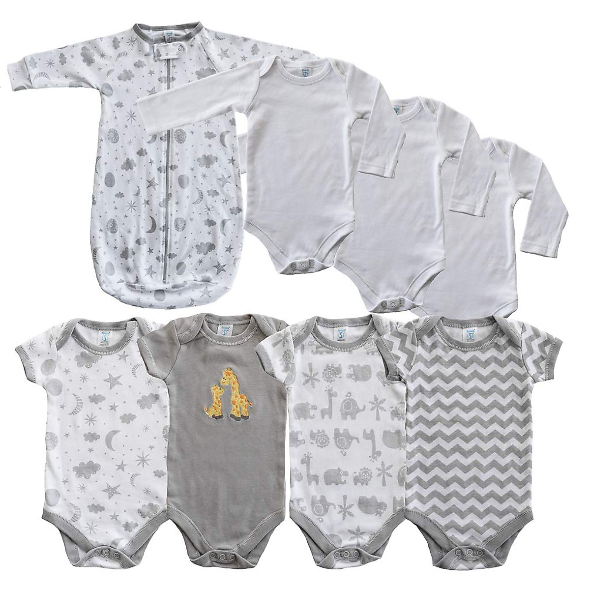 Spasilk Baby Essential 23 Piece Layette Set for Newborns and Infants, 0-6 Months, Grey Celestial