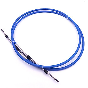 ABA-CABLE-08-GY Outboard Engine Remote Control Throttle Shift Cable 8ft for Yamaha Boat Motor Steering System 2.438m Blue, Universal type 3300/33C