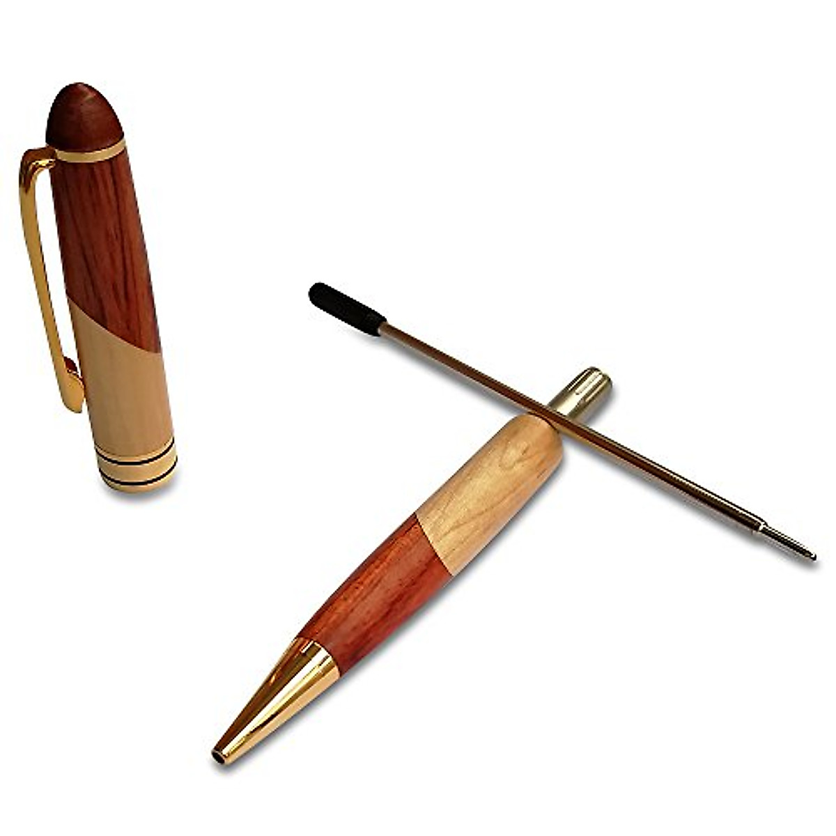 Luxury Wooden Ballpoint Pen Gift Set with Business Pen Case Display, Nice Writing Pen with Box and Gel Ink Refills
