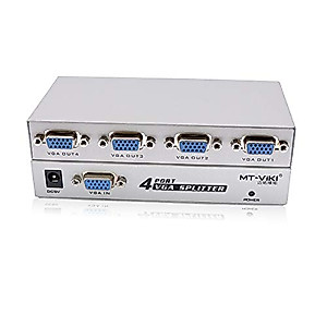 1 in 4 Out VGA Switch Monitors Splitter Box with Power Adapter 150 Mhz for VGA/SVGA LCD CRT 4 Port Video Box (New)