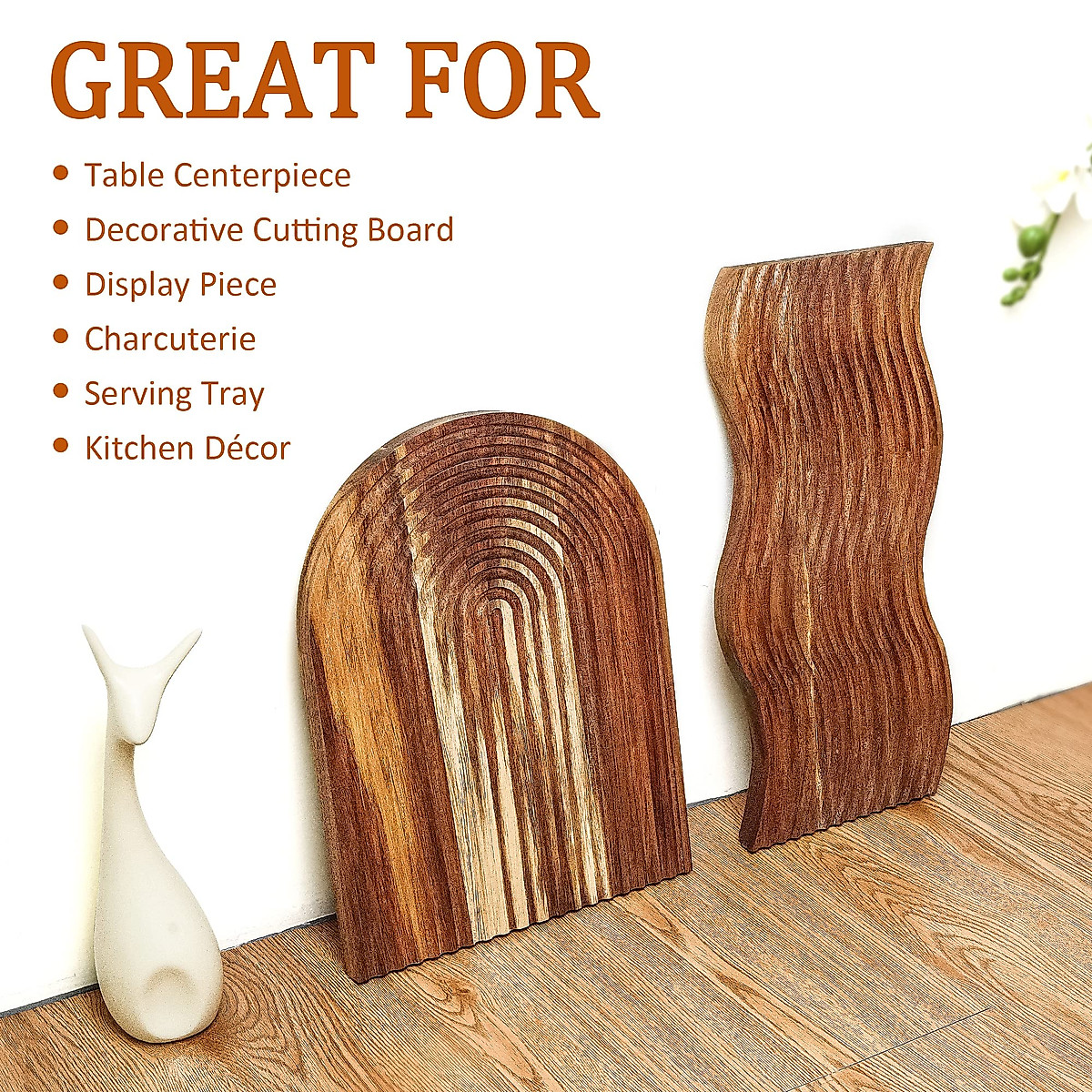 Decorative Cutting Board – Wood Serving Board – Cheese Platter - Wooden Board For Kitchen/Shelf/Home Decor- Charcuterie Board-Moudja Decorative cutting boards (Arch Shape)
