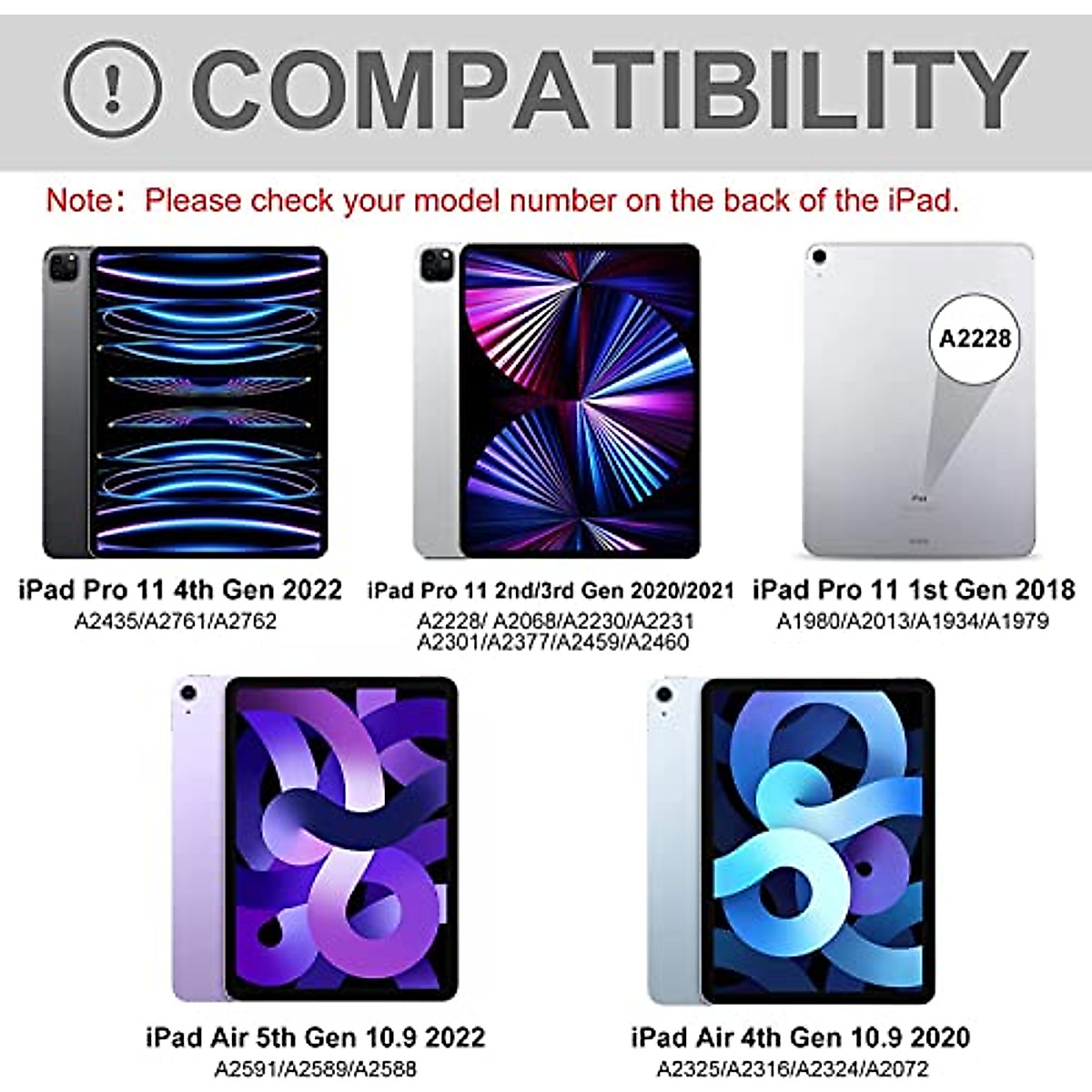 FUWANG iPad Pro 11 inch Case with Keyboard, iPad Air 5th/4th Generation Case with Keyboard, Detachable Keyboard with Pencil Holder Cover for iPad 11" (4th/3rd/2nd/1st Gen) Black 11 Keyboard