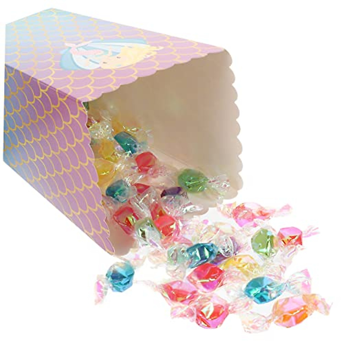 24pcs Popcorn Boxes Popcorn Box Boom Chicka Popcorn Candy Popcorn Snack Container Classic Popcorn Cups Paper Food Trays Party Favor Box Mermaid Series Popcorn Box Snack Box