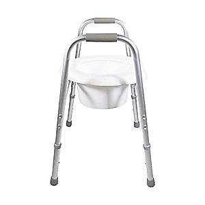 PCP Raised Toilet Seat and Safety Frame (Two-in-One), Adjustable Rise Height, Secure Elevated Lift Over Bowl, Made in USA, Regular