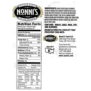 Nonni's Biscotti, Almond Dark Chocolate, 1.33 oz, 25-count