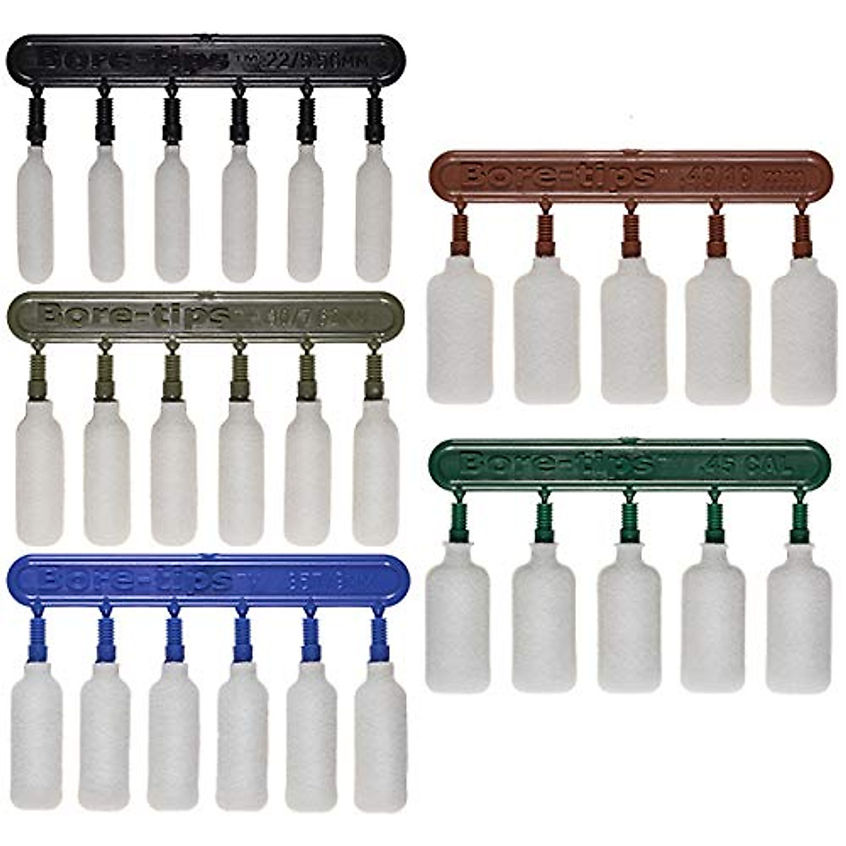 BORE-TIPS (Special Pack) Multi-Size Gun Cleaning Value-Pack for .22cal .30cal .357cal .40cal .45cal by Swab-its®: Made in The USA