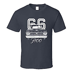 1966 F100 Grill View with Year and Model Name Charcoal Grey T Shirt 3XL Charcoal Grey