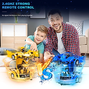 Refasy Kids Toys for Boy Girl Age 5-7,Deformation Robot Car Toys for Children Remote Control Transforming Robot Cars for Kids 8-13 Year Old Best Birthday Xmas Gift for Boys RC Racing Car Toys for Kid