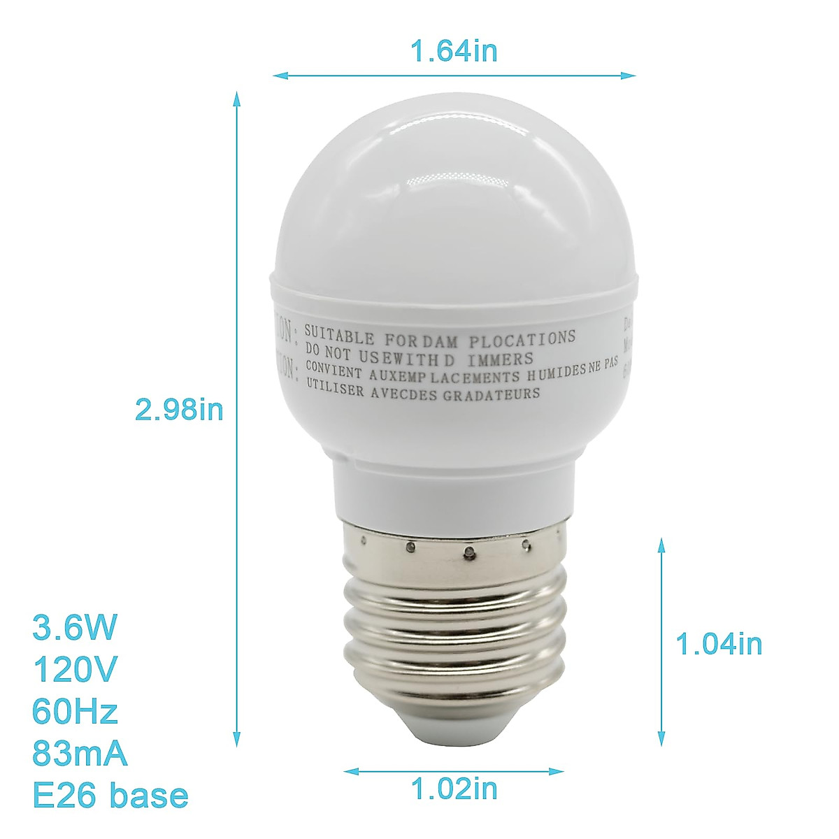 Delixike W11125625 W11216993 W10820003 LED Light Bulb Refrigerator for Whirlpool Maytag Refrigerator/Freezer led lamp 120V 3.6 watt