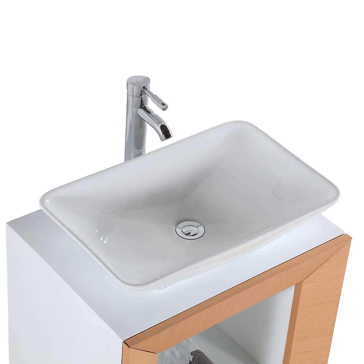 Fine Fixtures Maxi 24" Wall Mounted Bathroom Vanity Set Elm Veneer with Vessel Sink