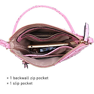 Dasein Crossbody Purse for Women Vegan Leather Shoulder Handbags Messenger Bags with Multi Zipper Pockets