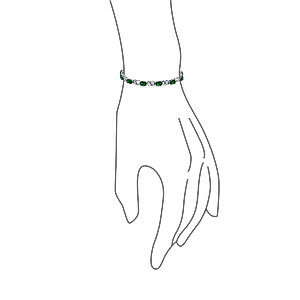 Bling Jewelry 9CT Simulated Green Emerald Cubic Zirconia AAA Oval CZ Romantic Love Knot Symbol Infinity Milgrain Tennis Bracelet for Women Silver Plated