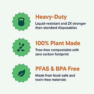 100% Compostable Clamshell Take Out Food Containers [8X8" 50-Pack] Heavy-Duty Quality to go Containers, Natural Disposable Bagasse, Eco-Friendly Biodegradable Made of Sugar Cane Fibers