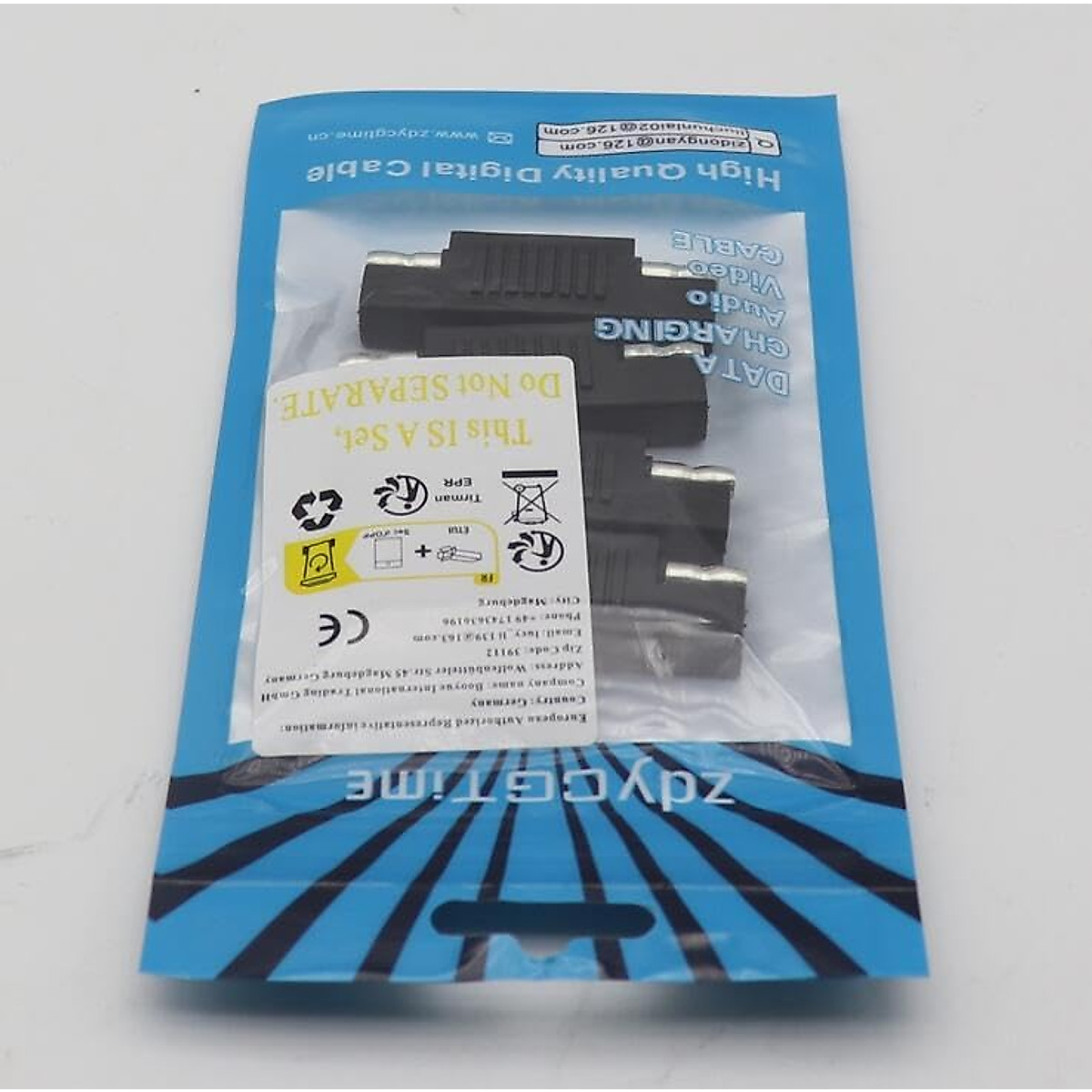 zdyCGTime 4Pack SAE Connector SAE Polarity Reverse Adapter 1.9"x0.28" Gender Charger, Solar Panel Battery Power Charger SAE Male to Male Plug Changer Adapter