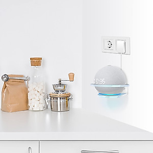 HomeMount Clear Screw Wall Mount - All New 4th Gen Acrylic Holder, Space Saving Solution Bracket Shelf Compatible with Homepod Mini Speaker & Cylindrical Portable Speakers (Clear 2Pack)