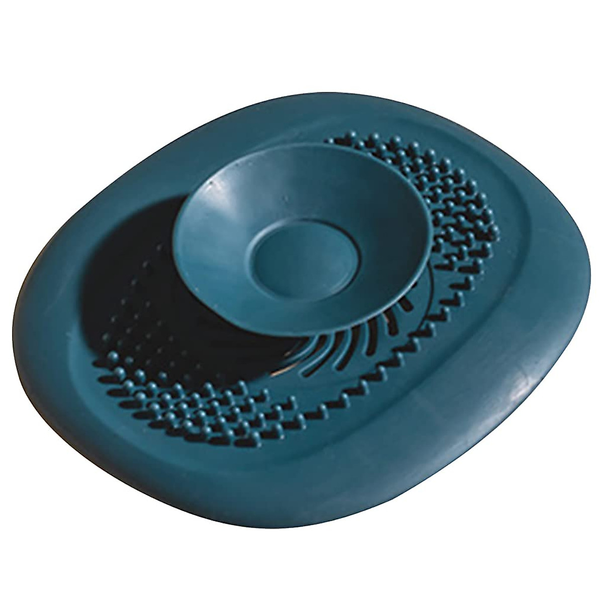 Hair Catcher, Silicone Shower Drain Stopper, Durable Drain Covers for Shower to Catch Hair, Hair Stopper Easy to Install and Clean Suit for Shower, Bathroom, Bathtub, Kitchen Sink (Blue)