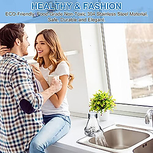 Glass Rinser for Kitchen Sink,Glass Washer with 360 ° Rotation,304 Stainless Steel Faucet Cup Washer,Sink Accessories for Coffee Shop Bars (Silver)